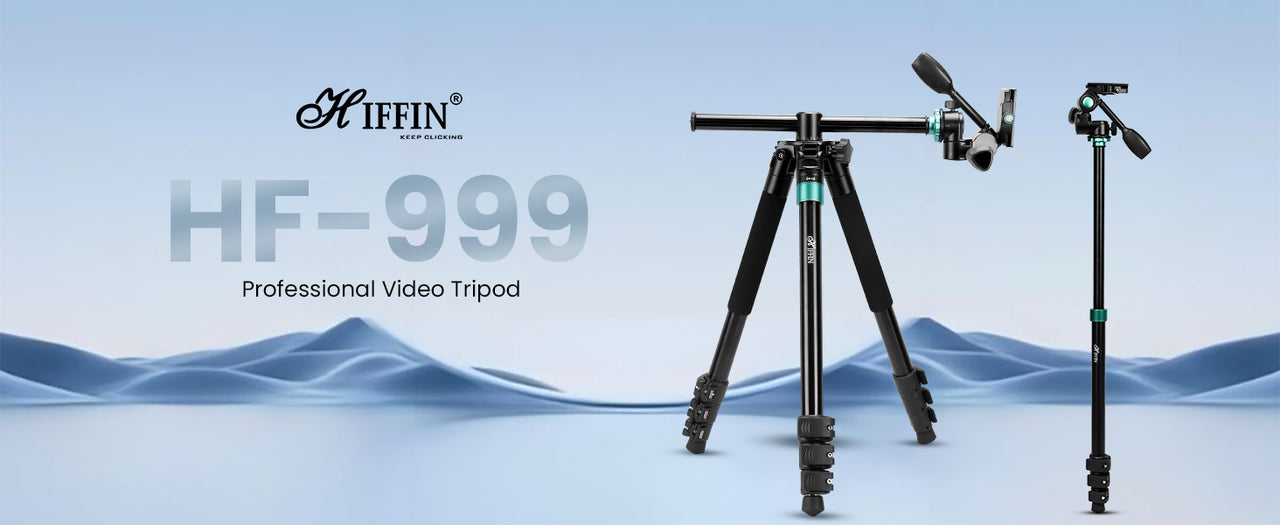 HF-999 Professional Portable Tripod Monopod with 3 Way Pan Head – HIFFIN