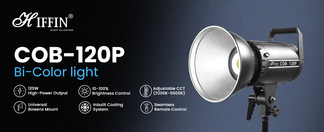 COB-120P 120W Bi-Color Studio Light with Remote – HIFFIN