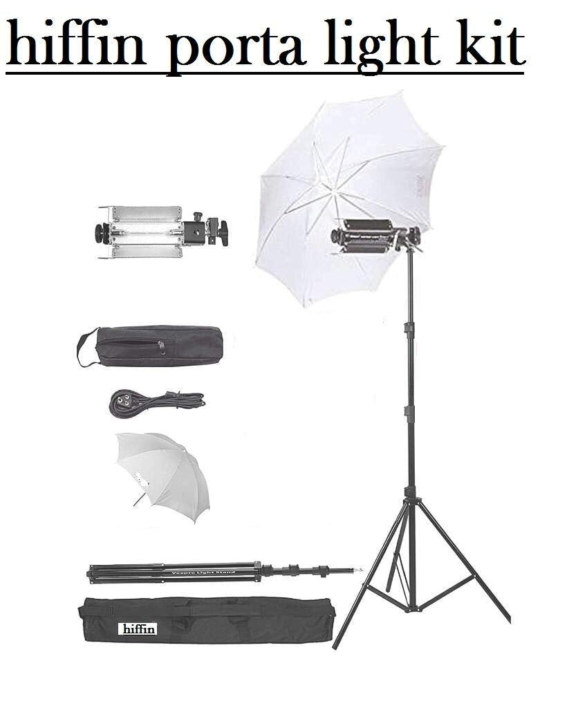 HIFFIN® Porta Kit 1000w Light with 9 feet Light Stands and Umbrella Li