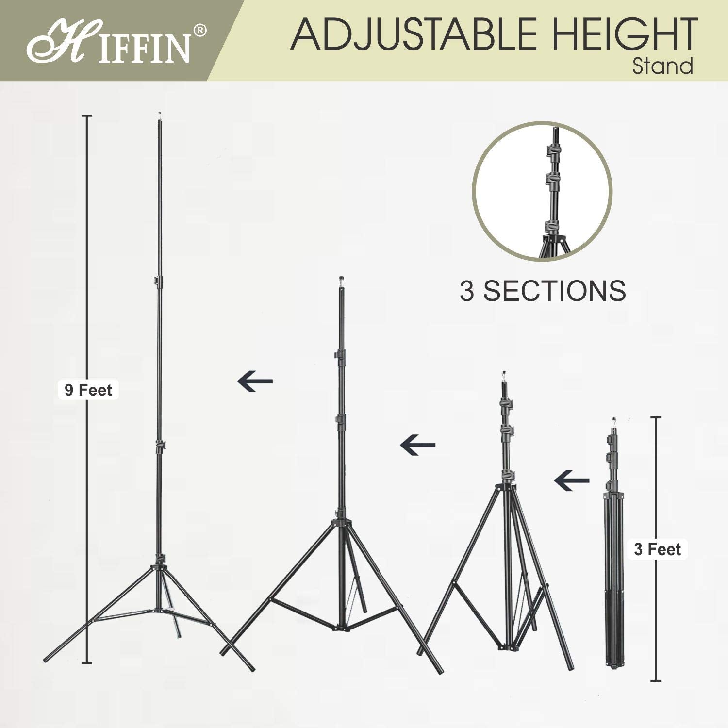 HIFFIN 9Ft X 9Ft Studio Background Support Kit for Photography and Vid