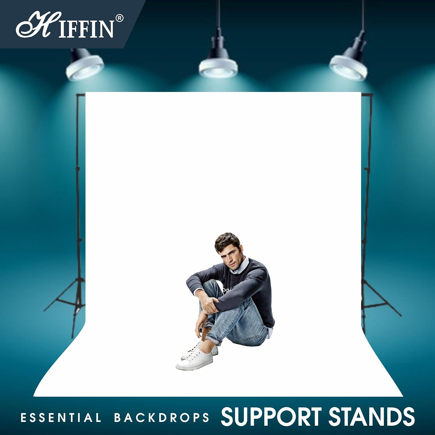 HIFFIN 9Ft X 9Ft Studio Background Support Kit for Photography and Vid